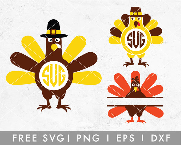 FREE Turkey Monogram SVG For Cricut, Cameo Silhouette – Caluya Design