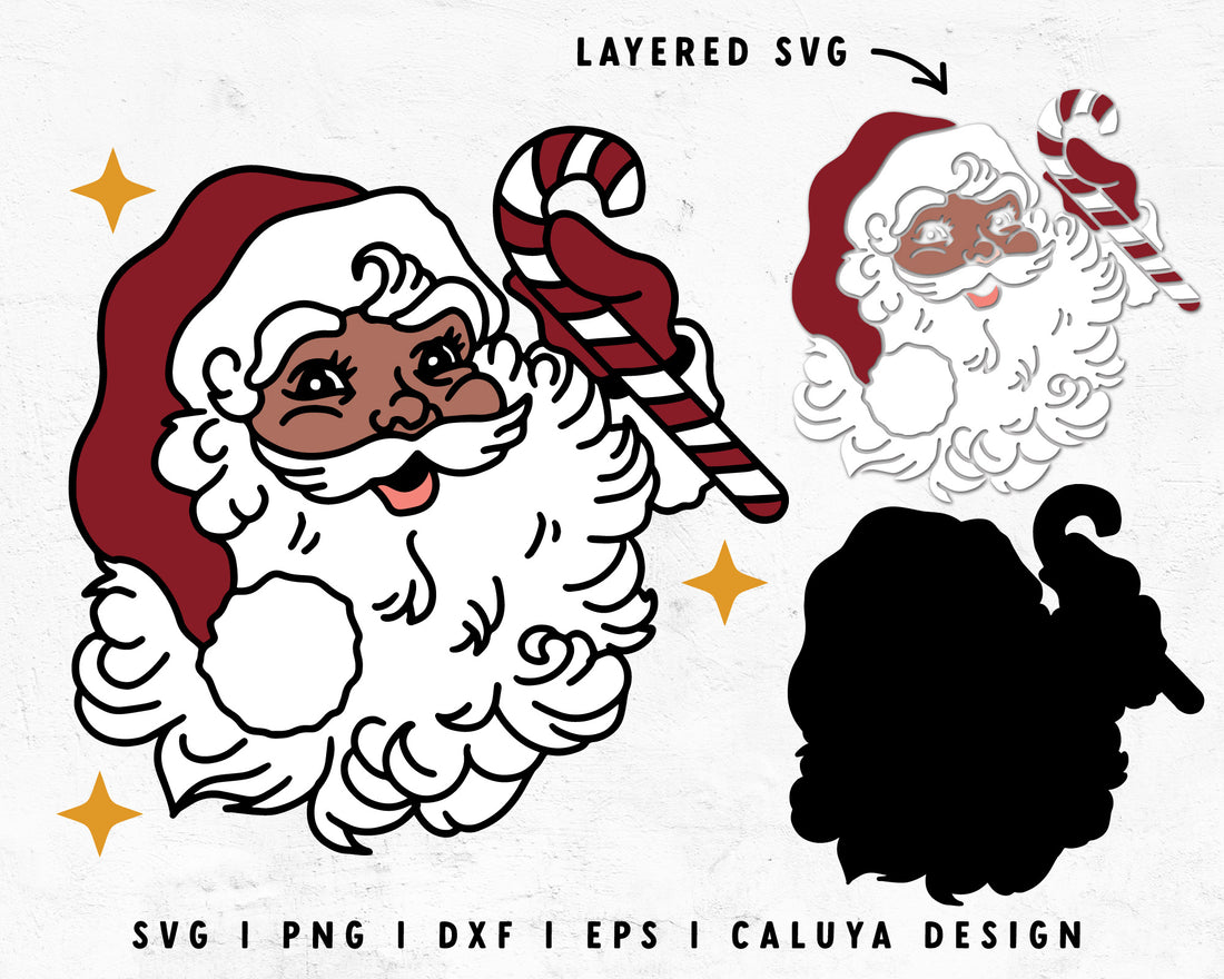 FREE Vintage Santa SVG | Santa Claus SVG Cut File for Cricut, Cameo ...