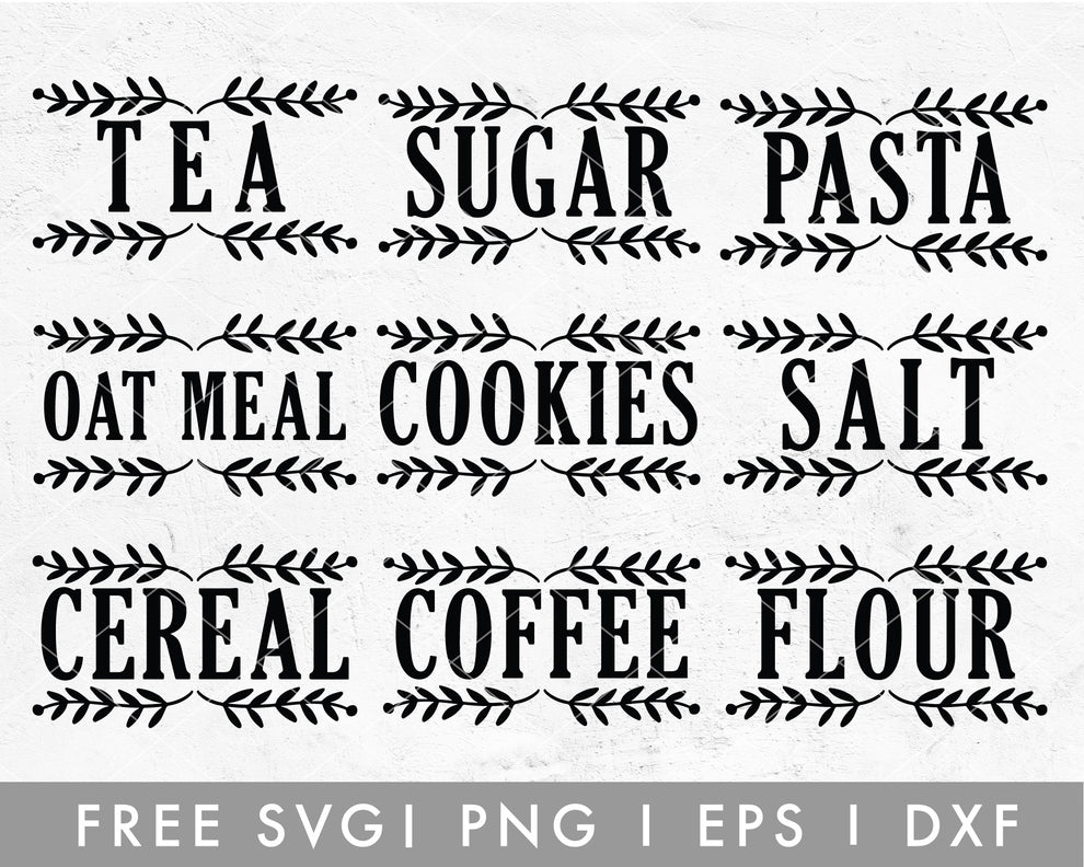 FREE Kitchen Label Bundle SVG Cut File for Cricut, Cameo Silhouette ...