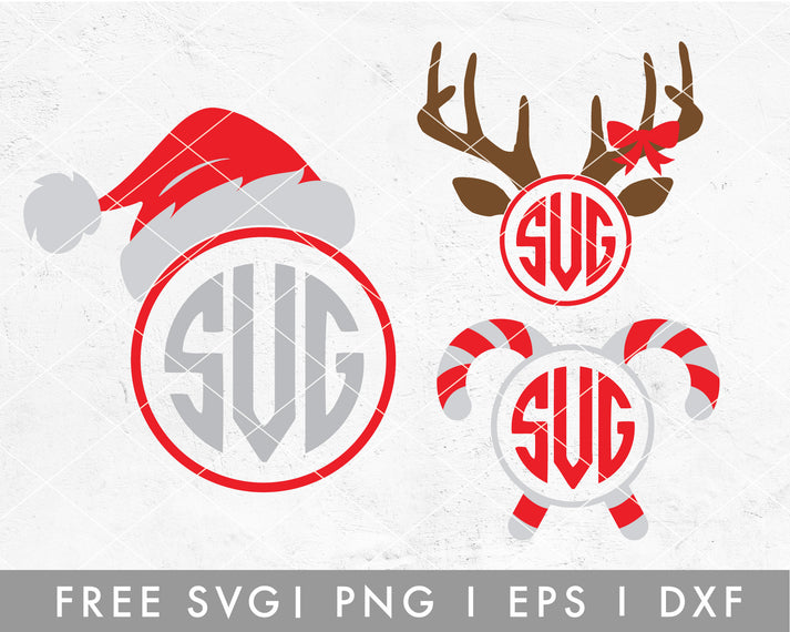 FREE Circle Christmas Monogram SVG For Cricut, Cameo Silhouette ...