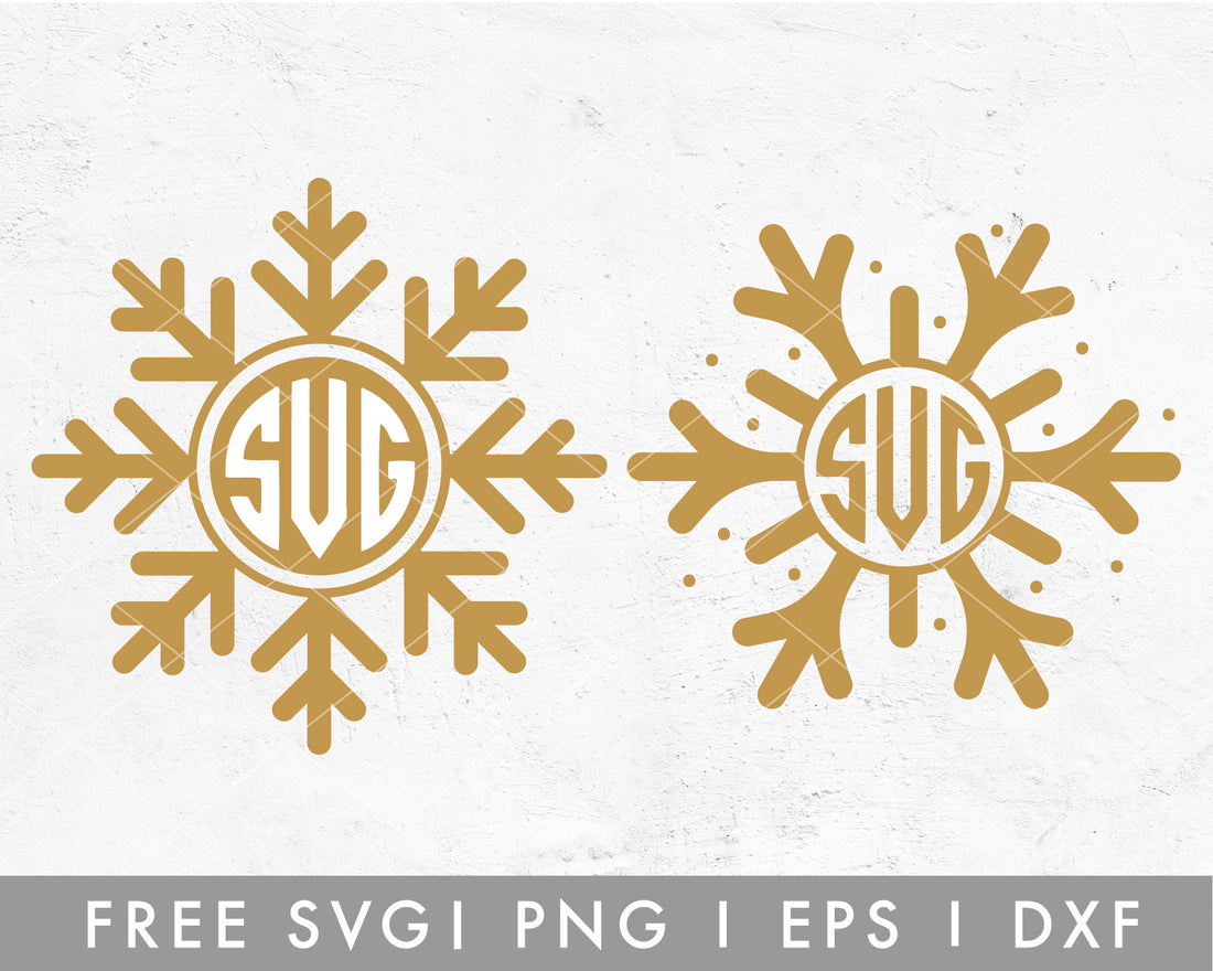 FREE Snowflake Monogram SVG For Cricut, Cameo Silhouette – Caluya Design