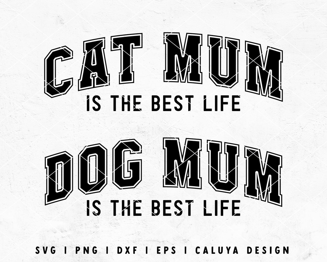 FREE Dog Mum SVG | Cat Mum SVG – Caluya Design