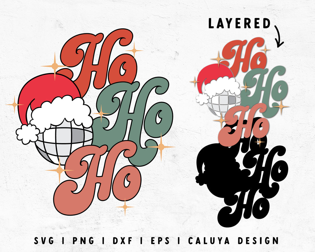 FREE Retro Ho Ho Ho SVG | Mirror Ball SVG Cut File for Cricut, Cameo ...