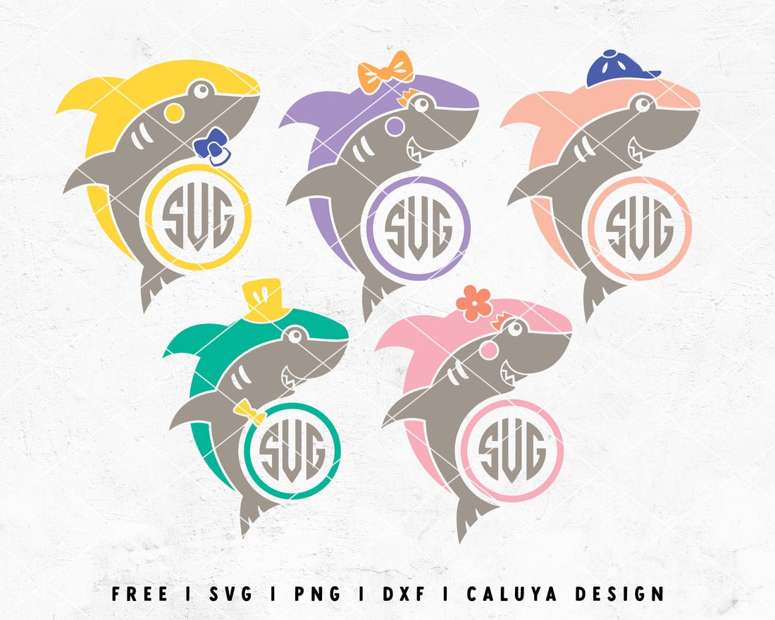 FREE Shark SVG | Monogram SVG Cut File for Cricut, Cameo Silhouette ...
