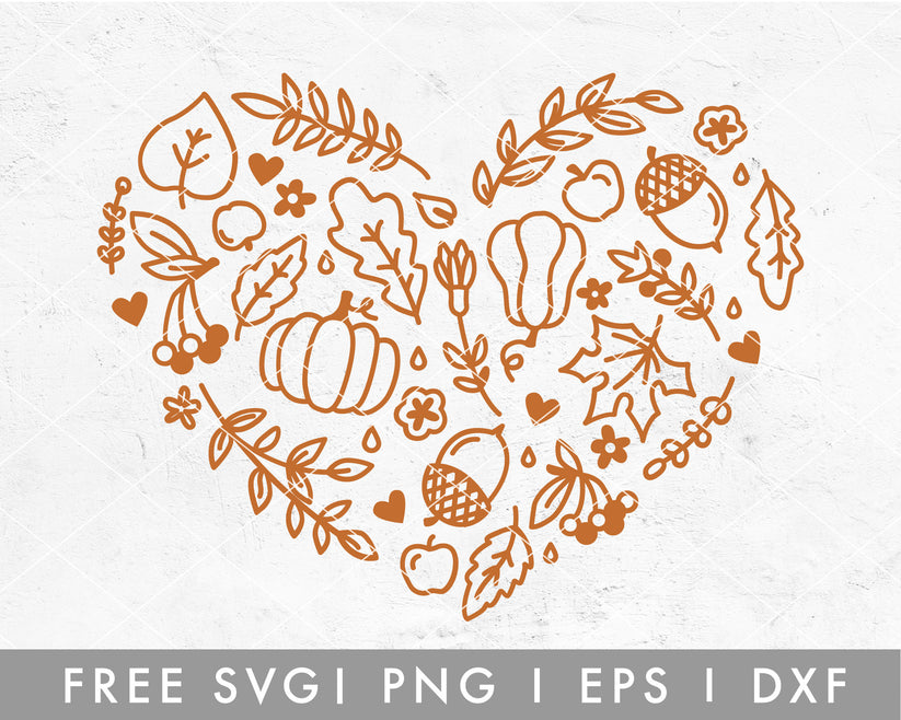 FREE Fall Heart SVG For Cricut, Cameo Silhouette – Caluya Design