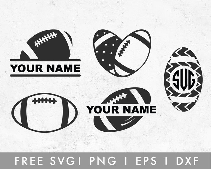 Free Football Monogram SVG Cut File for Cricut, Cameo Silhouette ...
