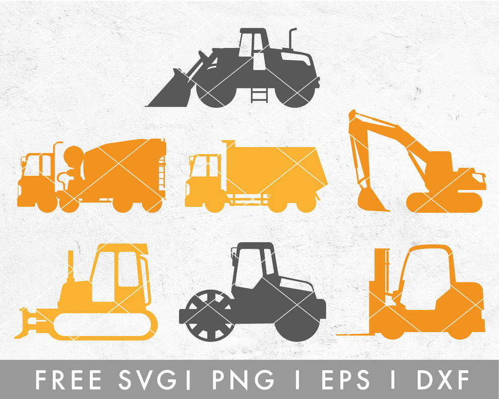 FREE Construction Vehicles SVG Cut File for Cricut, Cameo Silhouette ...