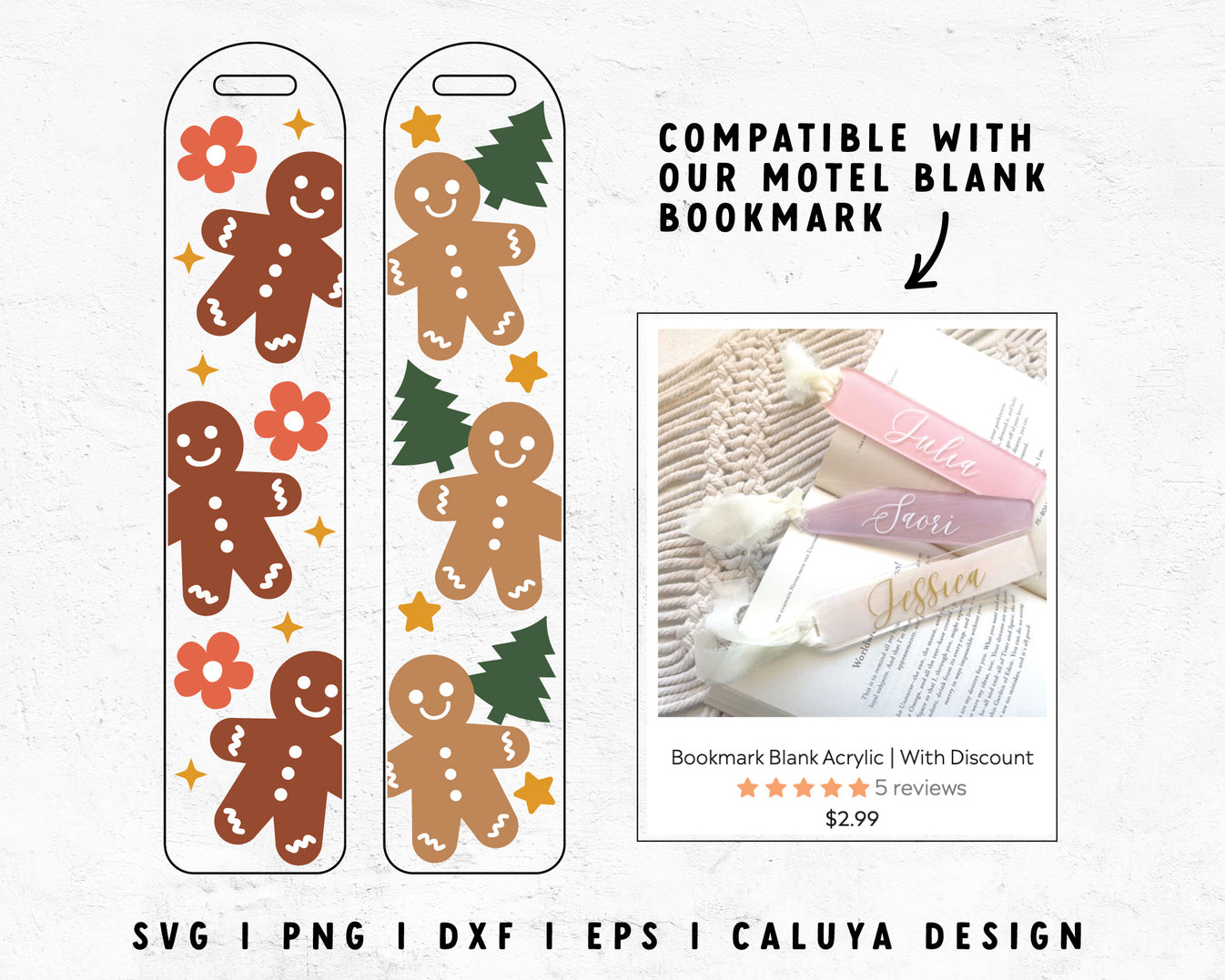 Gingerbread Man SVG | Bookmark SVG – Caluya Design