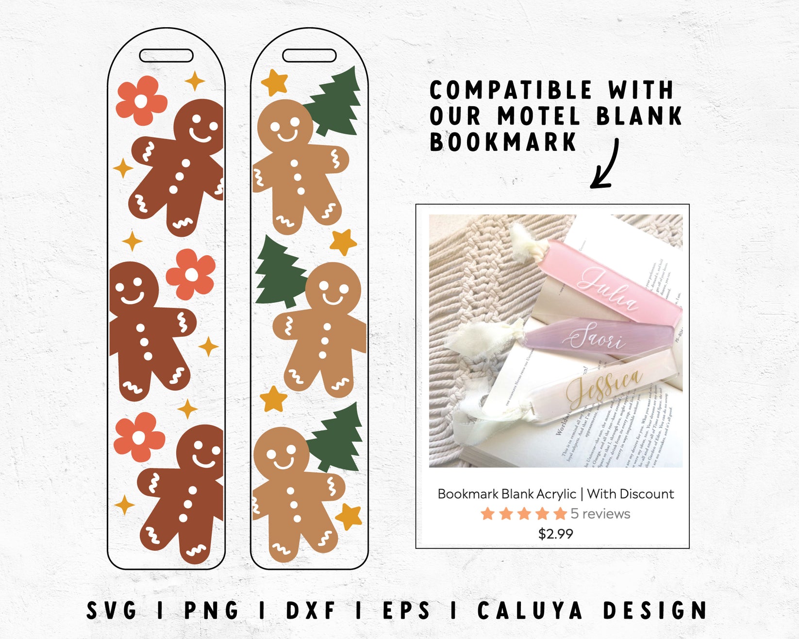 Gingerbread Man SVG | Bookmark SVG – Caluya Design