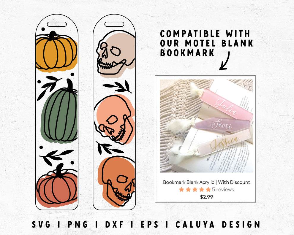 Boho Fall SVG | Bookmark Template SVG – Caluya Design