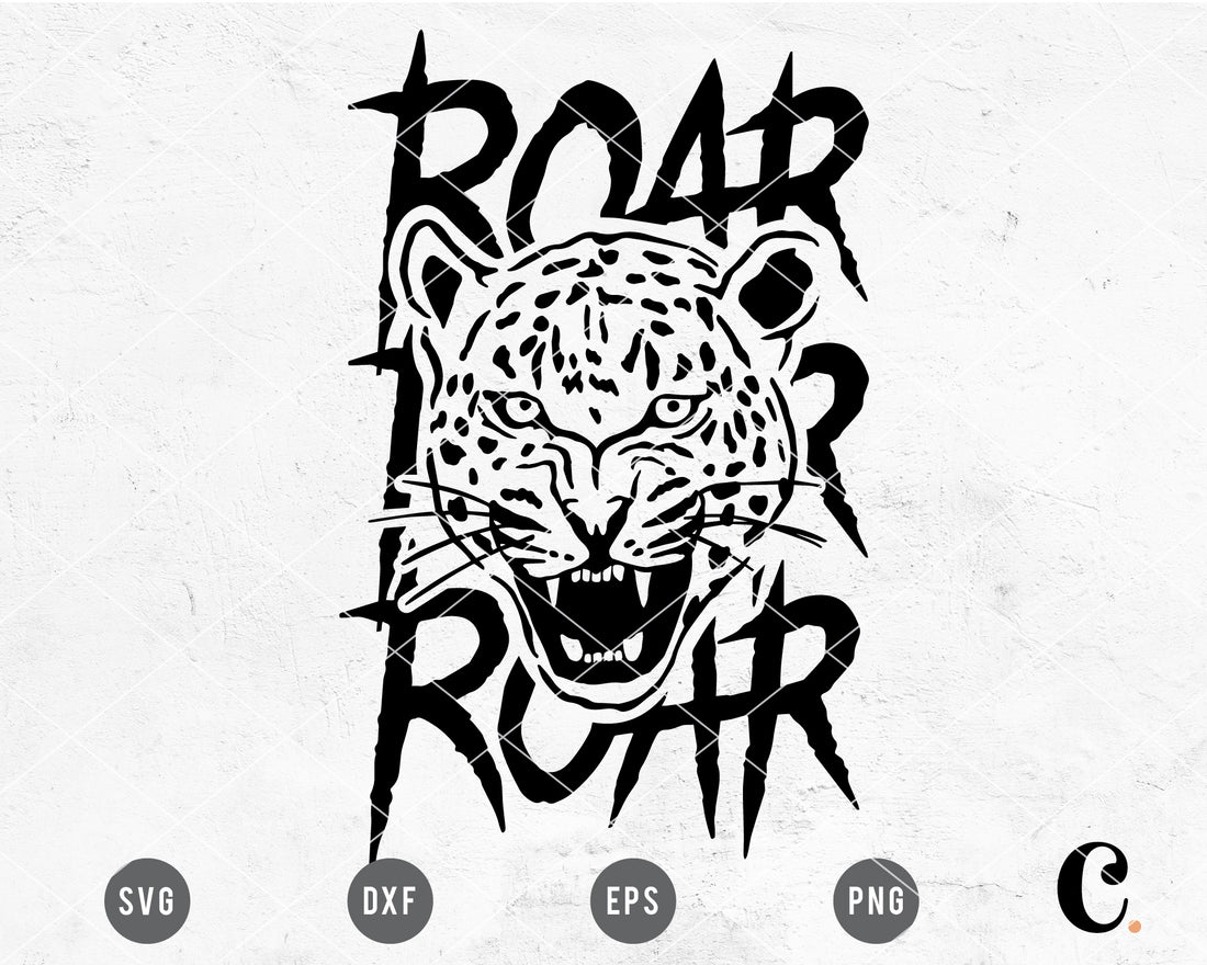 Roar Leopard SVG For Cricut, Cameo Silhouette – Caluya Design