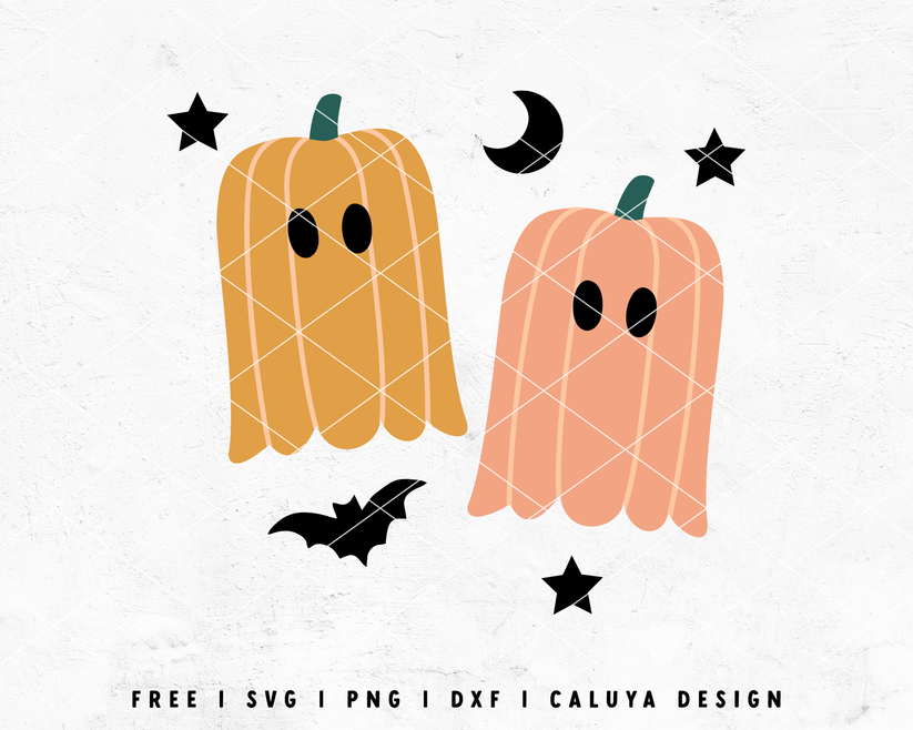 FREE Pumpkin SVG | Cute Ghost SVG Cut File for Cricut, Cameo Silhouette ...