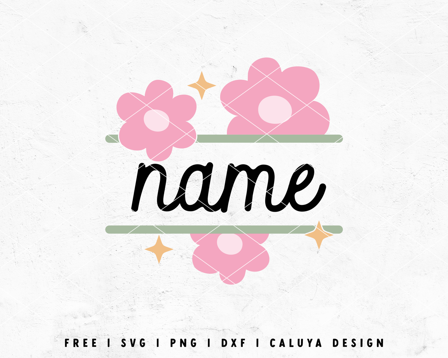 FREE Retro Flower Monogram SVG | Split Monogram SVG Cut File for Cricut ...