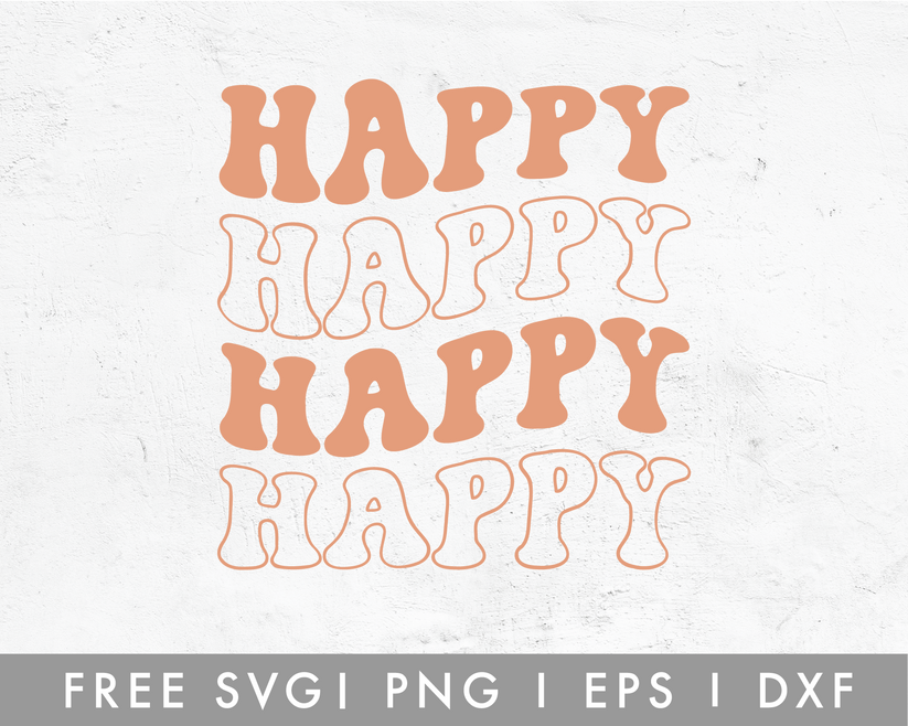 FREE Retro Happy SVG For Cricut, Cameo Silhouette – Caluya Design