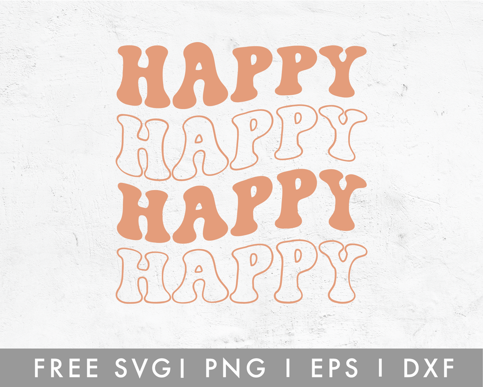 FREE Retro Happy SVG For Cricut, Cameo Silhouette – Caluya Design