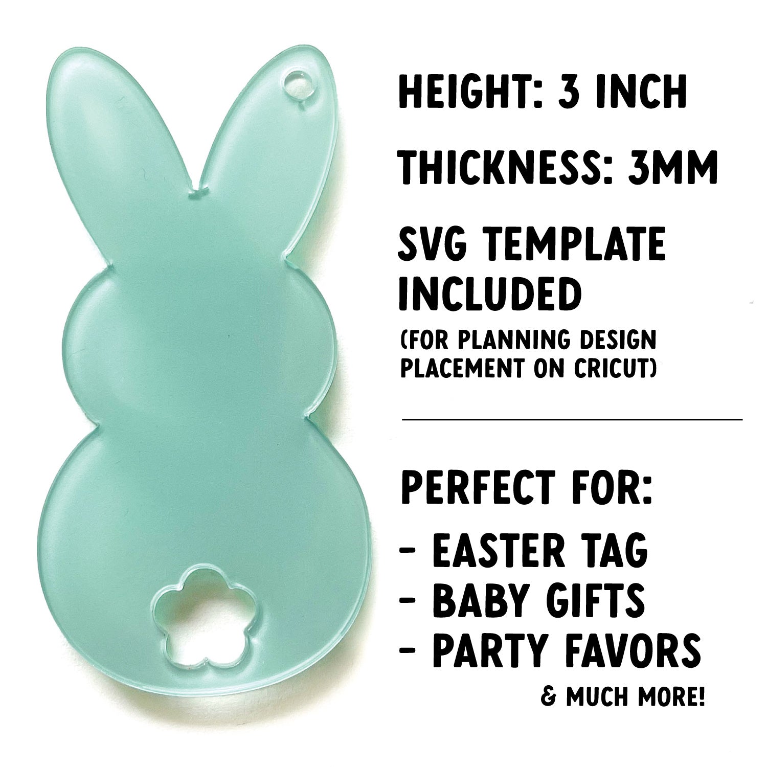 Bunny Acrylic Blank | Perfect Craft Blank / Blank Acrylic Tag for ...