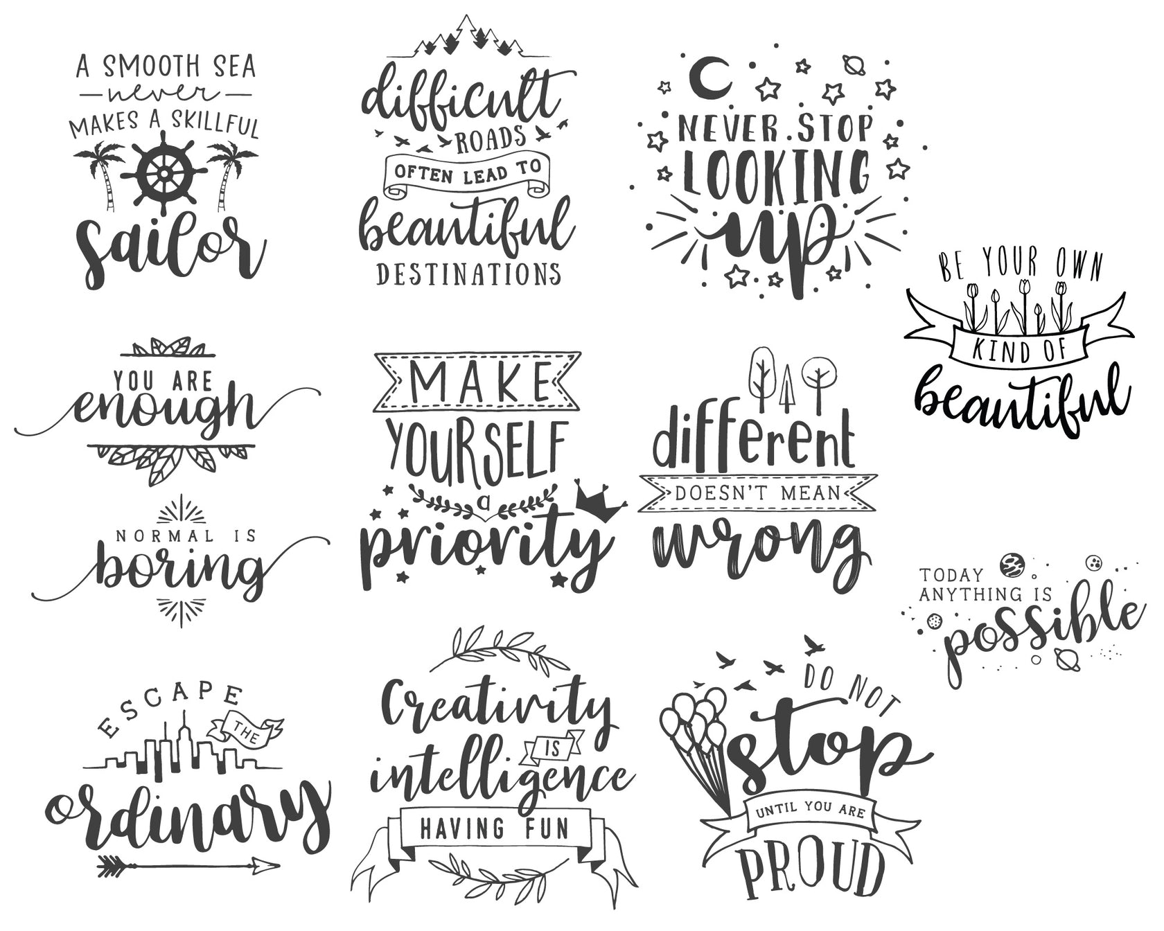 Inspirational Quote SVG Bundle | 25 Pack – Caluya Design