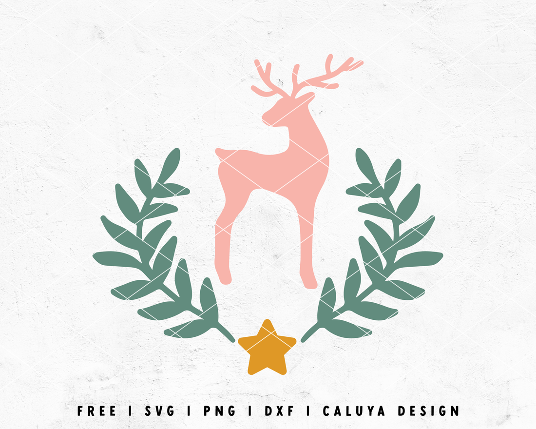 FREE Reindeer SVG | Christmas Wreath SVG Cut File for Cricut, Cameo ...