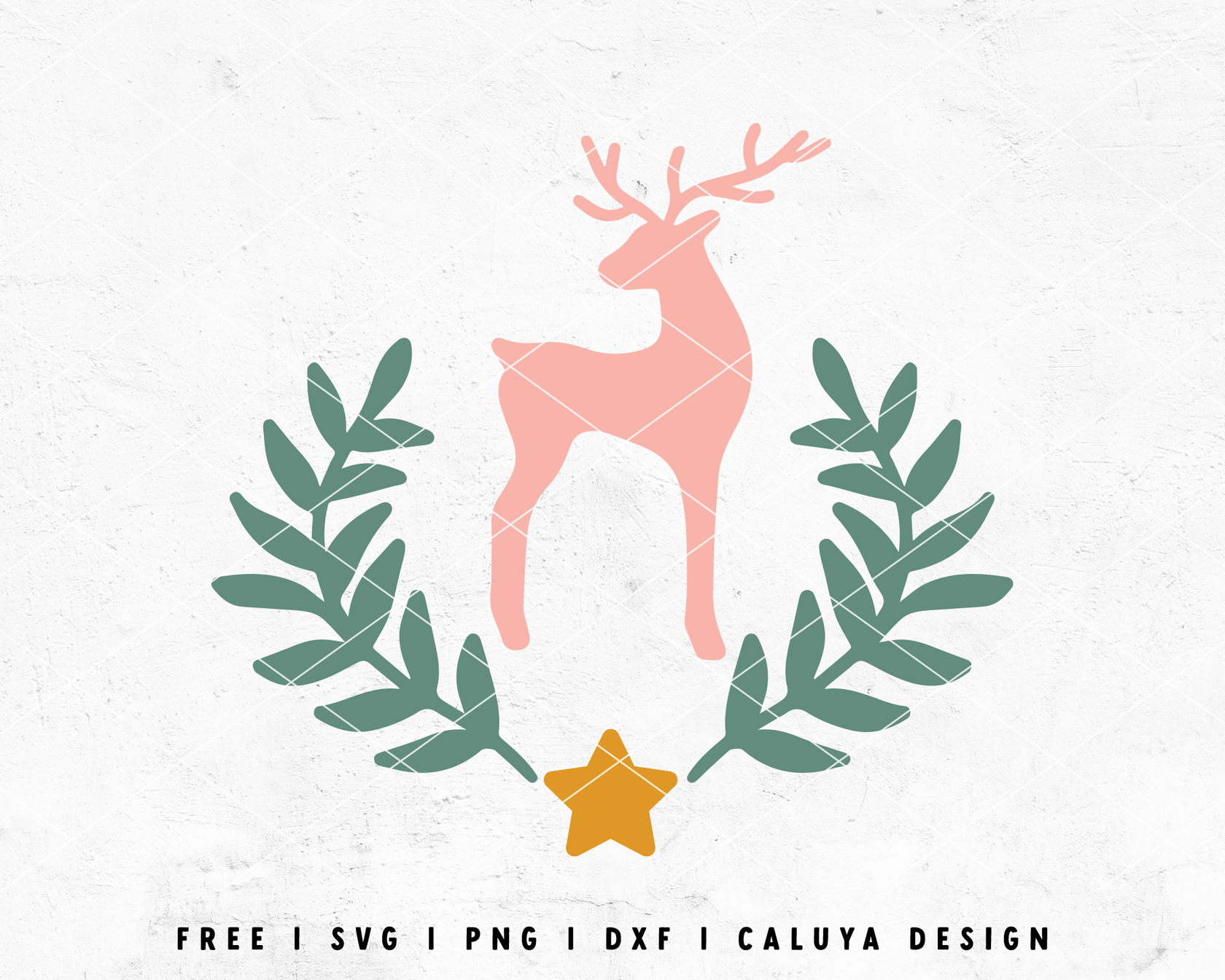 FREE Reindeer SVG | Christmas Wreath SVG Cut File for Cricut, Cameo ...